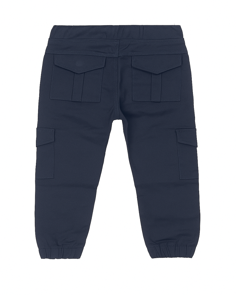 Kids Navy Blue Cargo Jogger Pants – Comfortable Cotton - shamagarments.pk